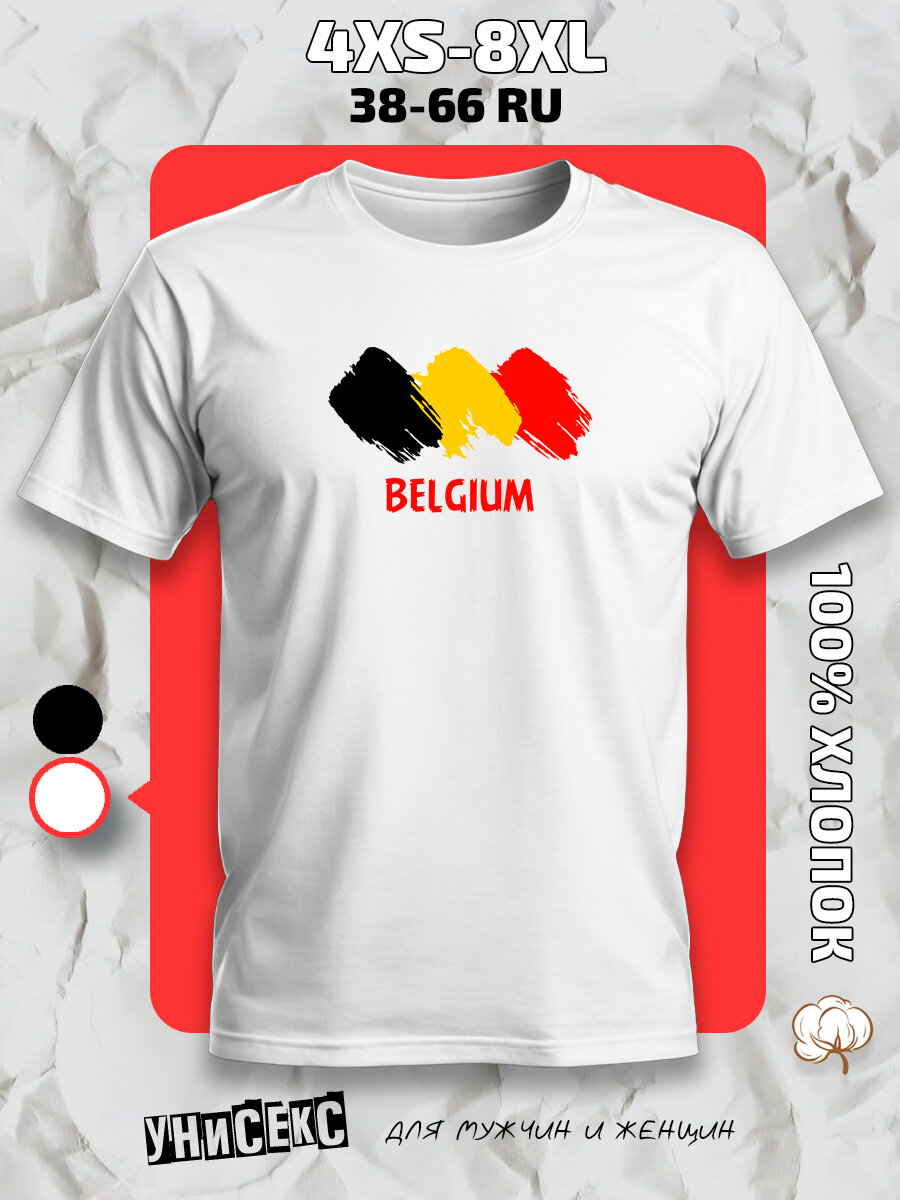 Футболка с принтом флаг Бельгии Belgium