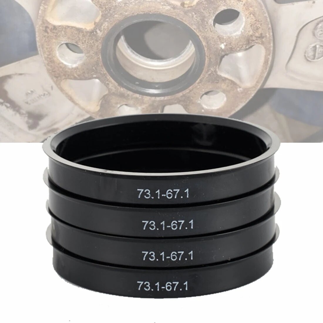 Центрическое кольцо ступицы 4 шт. Центр диаметра колеса автомобиля 66,6-57,1/73,1-57,1/73,1-60.1/73,1-56,1/73,1-54,1/67,1-56,1/67,1-60.1/67,1-64,1 73.1-57.1mm