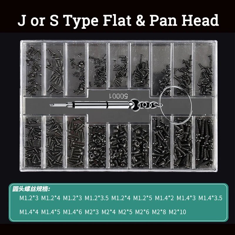 Набор мини-винтов и гаек из нержавеющей стали 500 шт. JorS miniscrewdriver