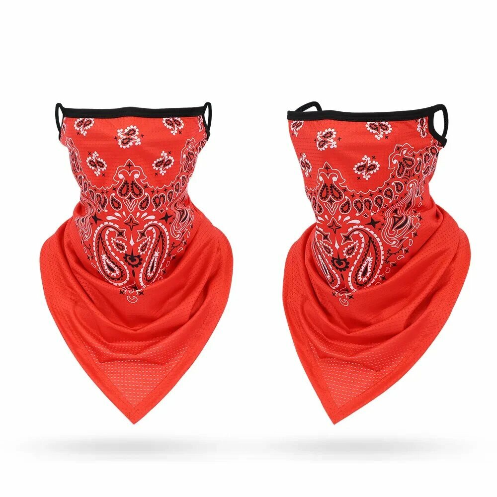 Многофункциональная Бандана с петлями для ушей, черная и белая маска, дышащая, для езды Красный, S07