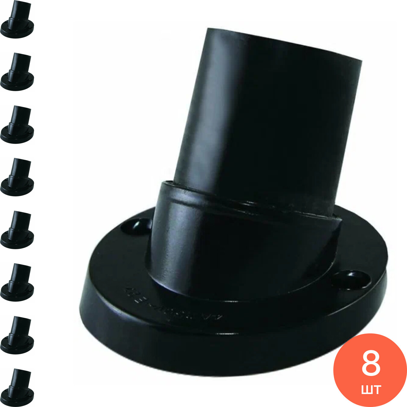 Патрон для лампы TDM Electric / ТДМ Электрик настенный наклонный, карболит черный, Е27, SQ0335-0015 / электрооборудование (комплект из 8 шт)