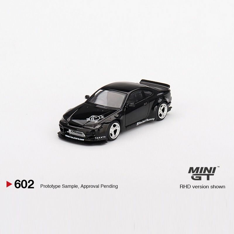 Машинка TSM MINI GT 1/64 #602 Nissan Silvia (S15) Rocket Bunny Black Pearl Die-cast Alloy Model Collection Children Gifts
