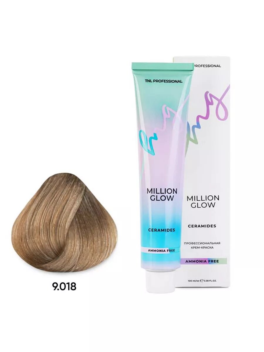 Крем-краска безаммиачная для волос Million glow Ammonia free collection Ceramides 9.018