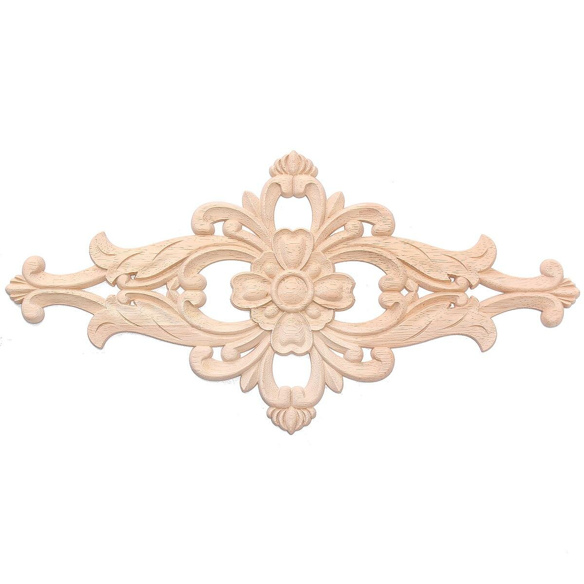 Неокрашенный винтажный деревянный дубовый резной угловой накладной элемент для мебели с аппликацией для домашнего декора -