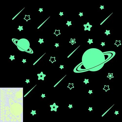 NICELET Светящиеся звезды наклейки для стен Зеленый, YG
