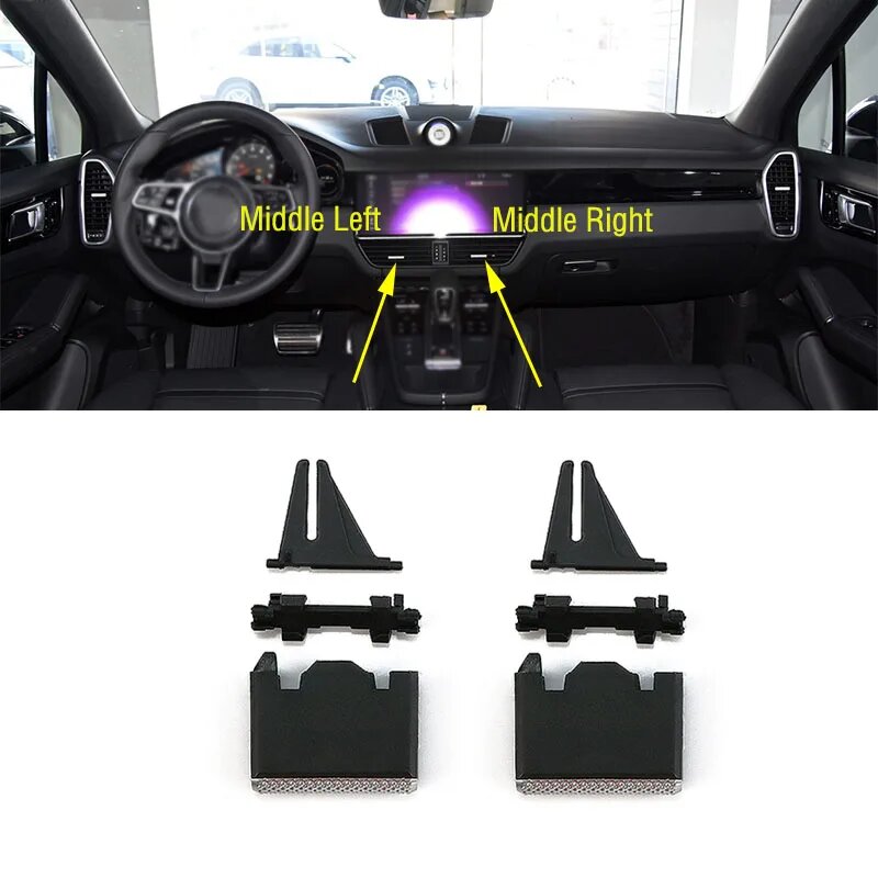 Для Porsche Cayenne 2018-2021, передняя панель автомобиля, задний кондиционер, front middle 1 pair