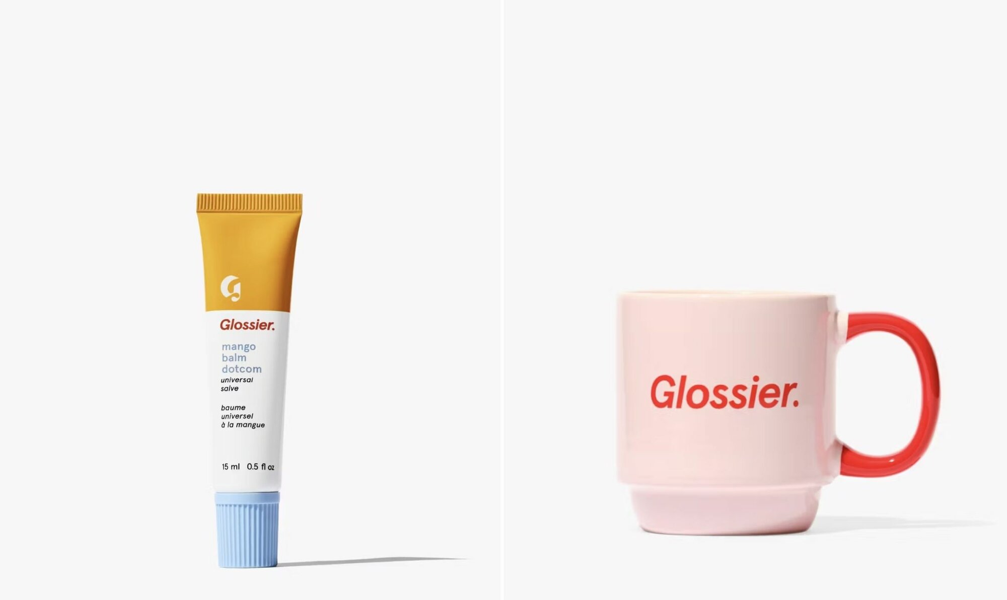 Glossier Набор блеск- бальзам для губ + кружка Sip + Smile Duo - Mango Balm