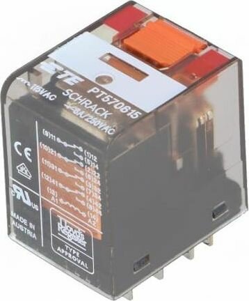Реле TE Connectivity PT570615 электромагнитное 4PDT Uобмотки 115ВAC 6A/250ВAC 6A/30ВDC 1 шт
