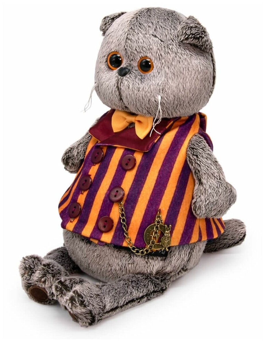 Budi Basa Мягкая Игрушка Кот Басик в полосатом жилете (25см, в подарочной коробке) Ks25-221