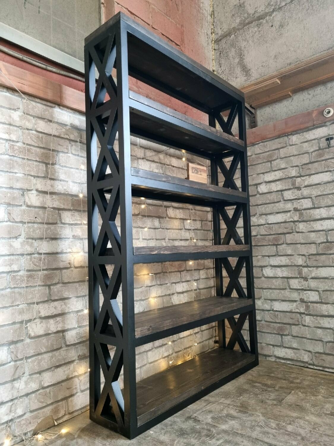 Стеллаж "EasyLOFT" в стиле лофт модель "Kona", для дома и офиса, 100х30х200 см.