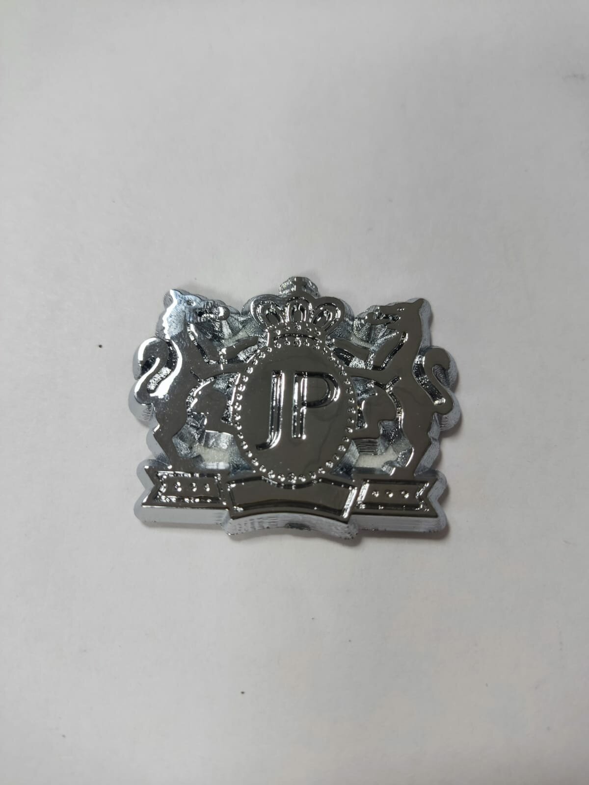 Эмблема JP, пластик, хромированная, самоклеящаяся, 4см, для любого авто