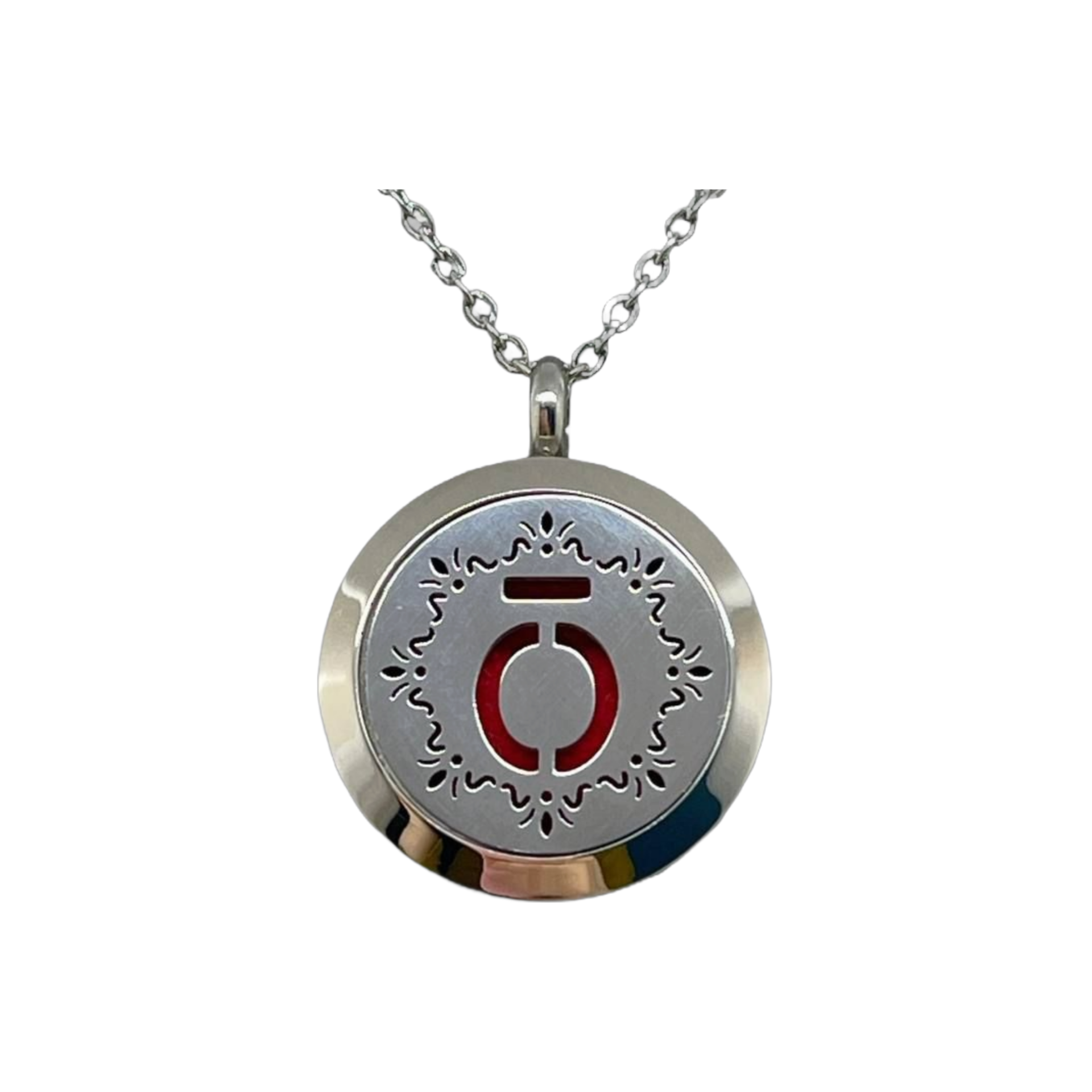 Аромакулон круглый, диаметр 20 мм, с логотипом doTERRA, из титановой стали 316L + цепочка 60см + 6 фетровых вкладышей