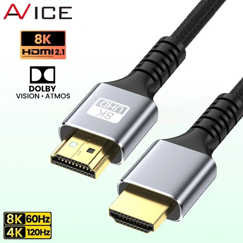 HDMI 2.1 кабель 8K, 0.5m, HDMI 8K Slive