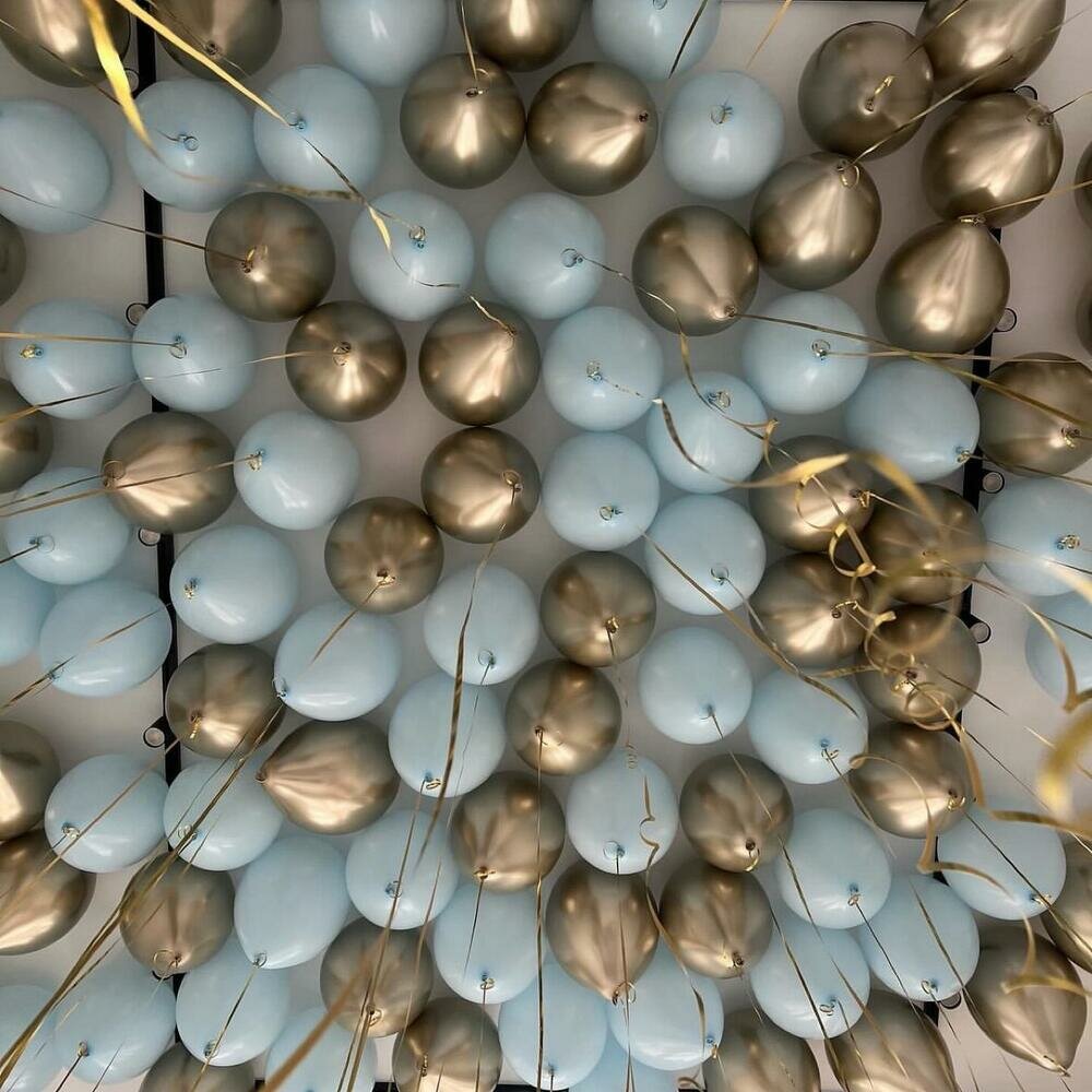 Воздушные шары с гелием, шарики под потолок в надутом виде, 100 шт