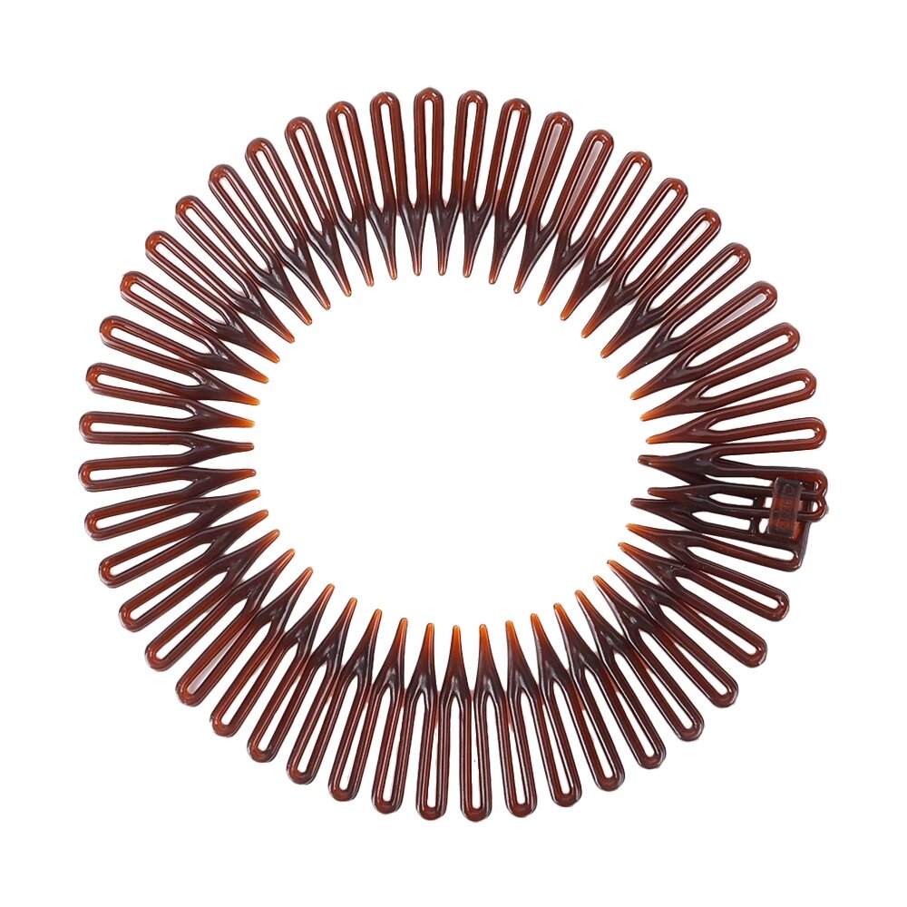 Гибкая круглая расческа со стразами Коричневый, 1pcs, coffee