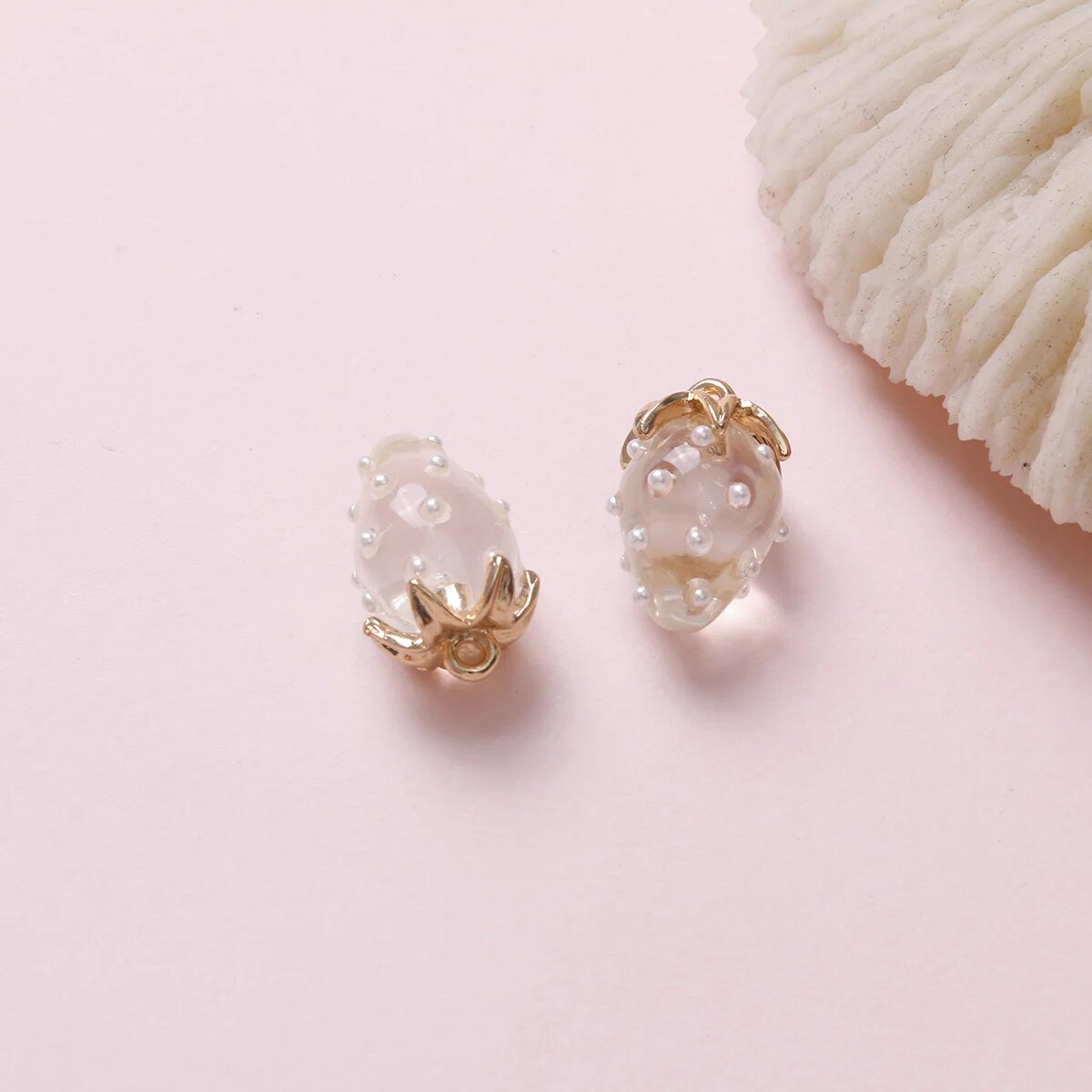 Маленькая клубника в горошек, аксессуары «сделай сам», серьги, ожерелье, подвеска, материалы для подвесок