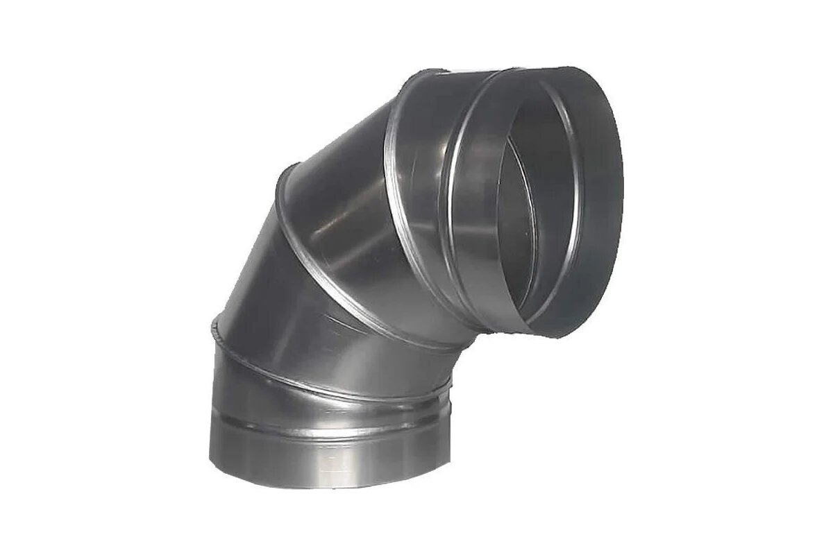 Отвод круглого сечения Вентека Ф100‑90‑52 из нержавеющей стали AISI 304, диаметр 100 мм, угол 90°, толщина 0,5 мм