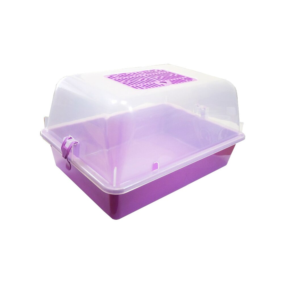 Клетка-террариум Zooexpress средний пластиковый полупрозрачный для грызунов (40x27x18 см), Цвета в ассортименте