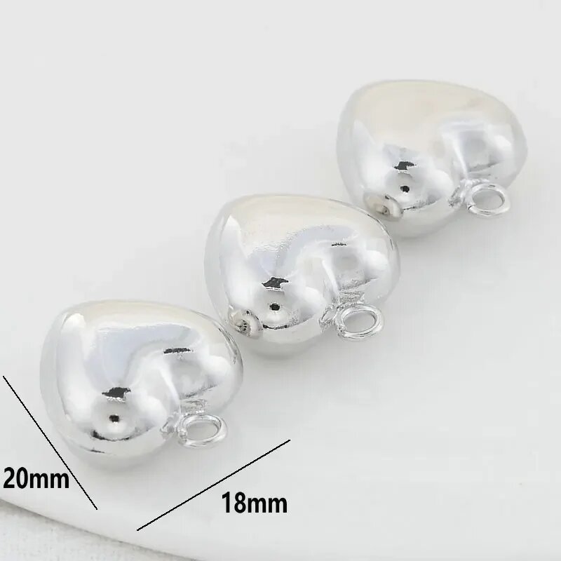 Подвески сердце из латуни 14-каратного золотого цвета Florainer Tina 4PCS, Style 6