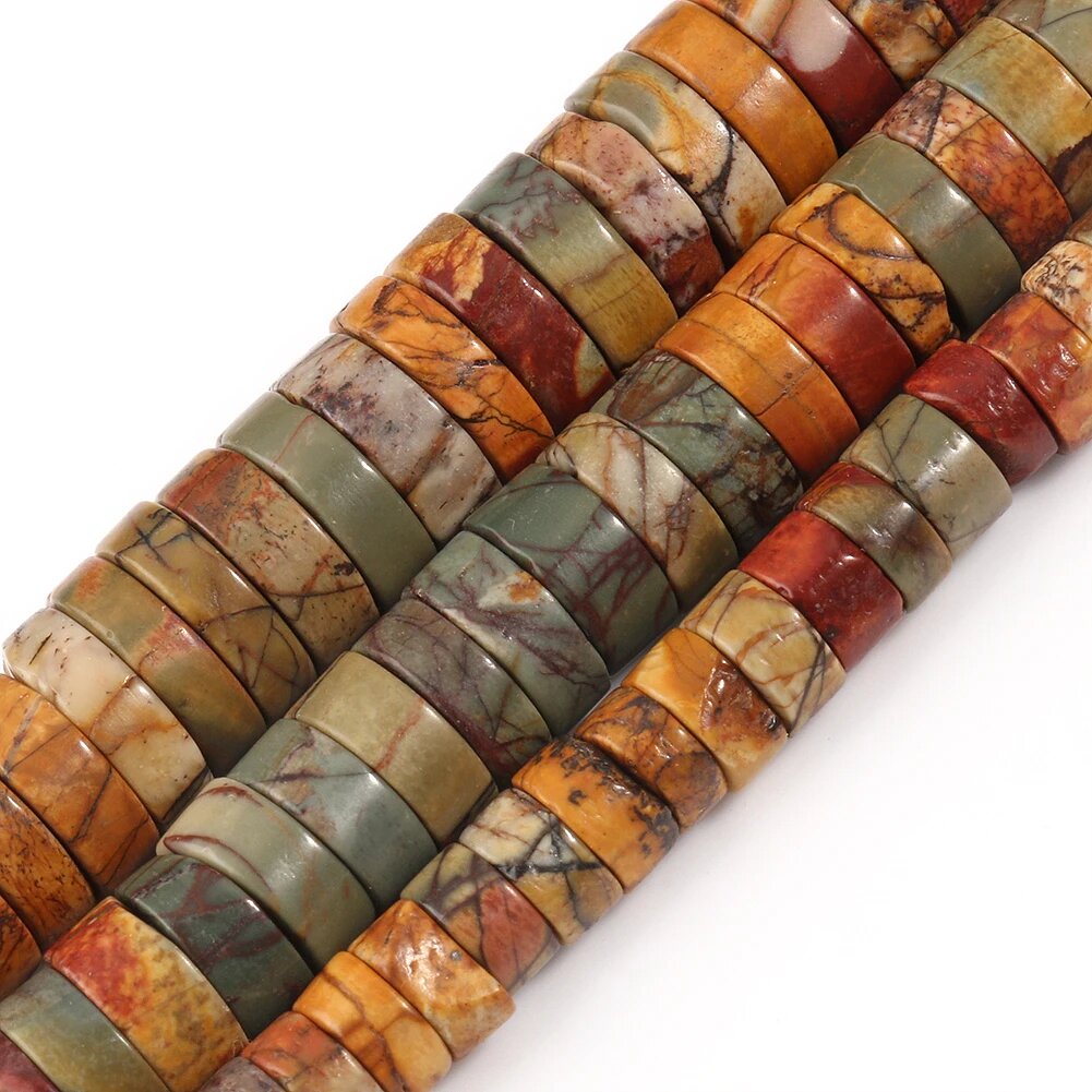 Бусины из яшмы Пикассо GMB724 6x3mm