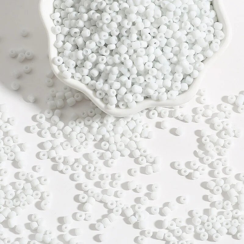 500-100 шт./лот 2 мм 3 мм 4 мм однотонные нерегулярные чешские стеклянные бусины для изготовления ювелирных изделий DIY для мини-бусинок ожерелье браслет Белый, 2mm 500Pcs, белый