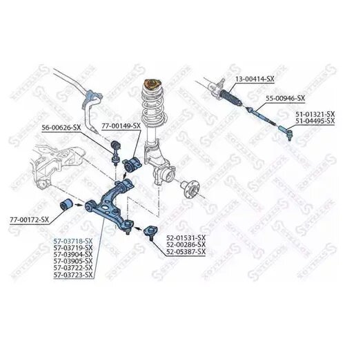 Рычаг левый EXCEPT 1800KG FIAT DUCATO ALL 01, 5703718SX STELLOX 57-03718-SX