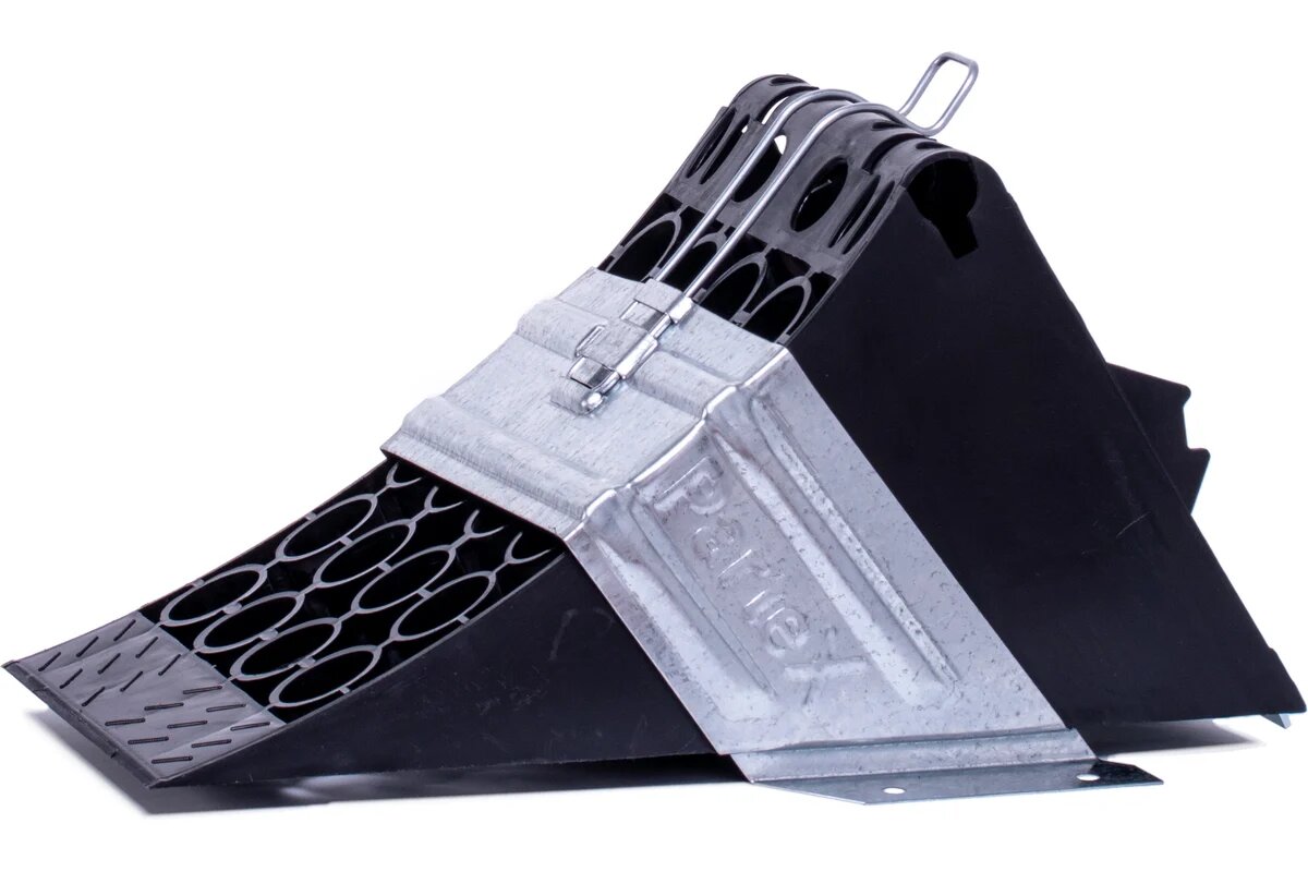 Partex Комплект упор противооткатный пластиковый 160 мм черный, кронштейн для упора НФ-0000548