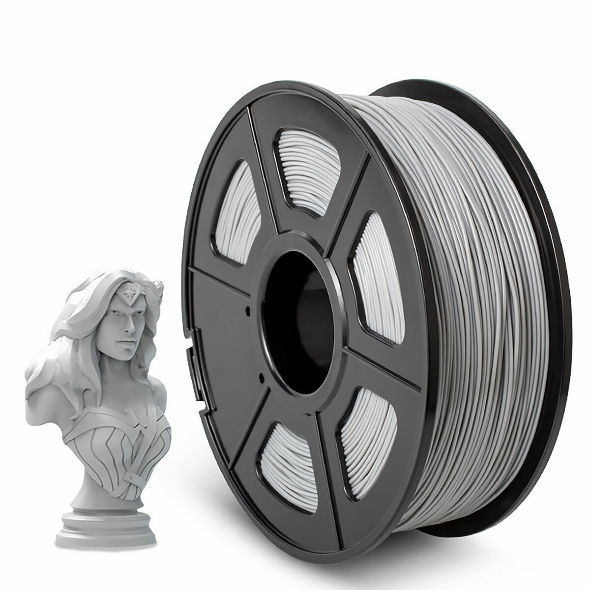 Филамент NVPRINT ABS Grey для 3D печати диаметр 1.75мм длина 330 метров масса 1 кг