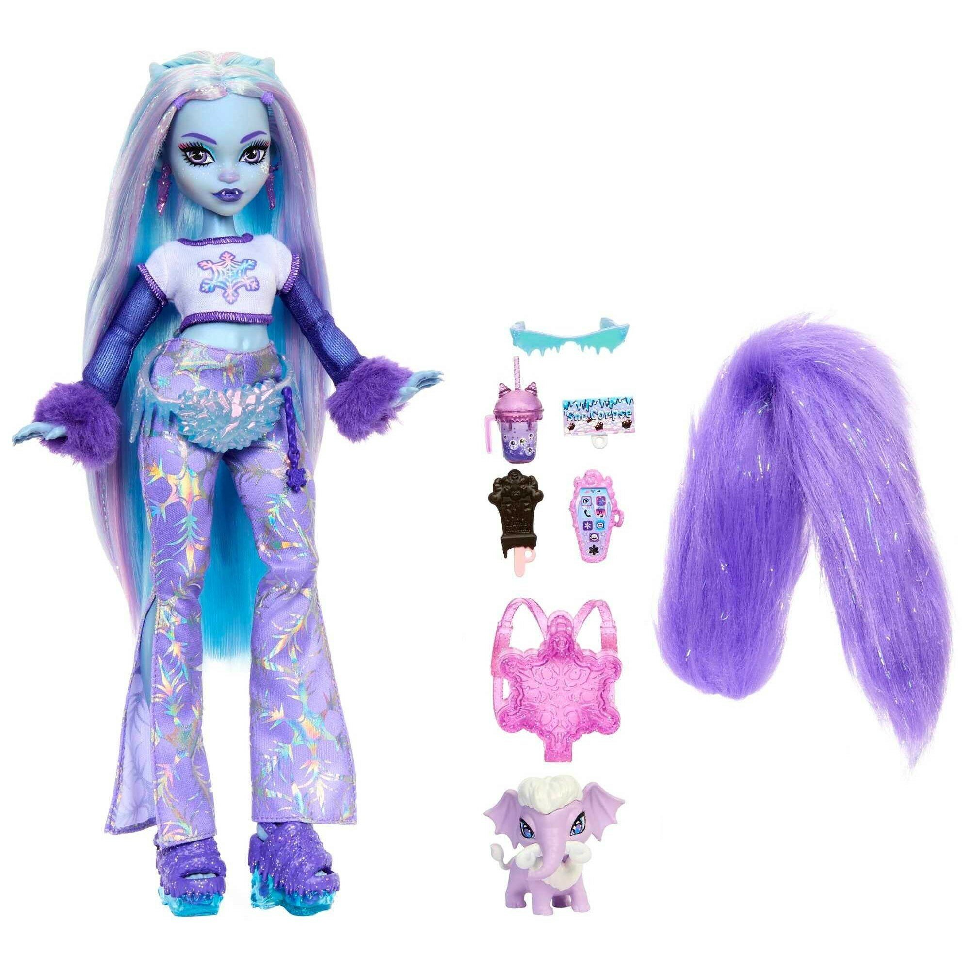 Кукла Mattel Monster High Эбби Боминейбл 26 см HNF64, фиолетовый