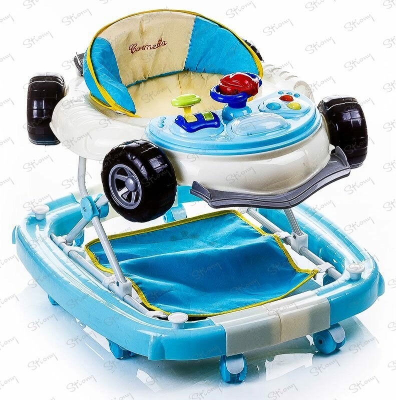 Ходунки Stiony 3в1 TOWN CAR 8801 blue батут, качалка Машинка