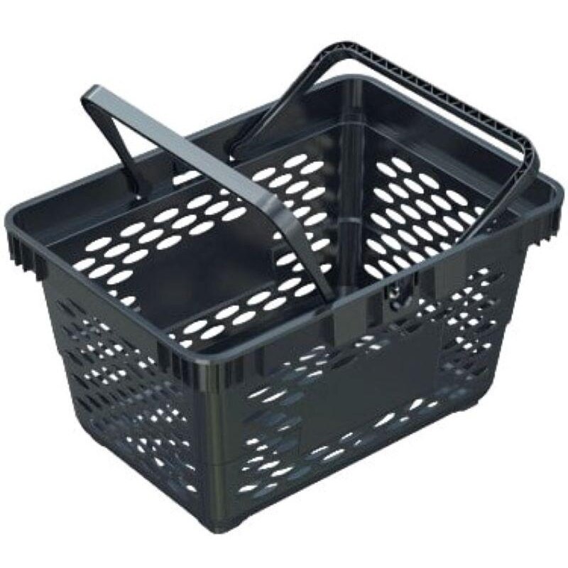 Покупательская корзина КНР "Classic", 2 пластиковые ручки, 20 л, черная (410241)