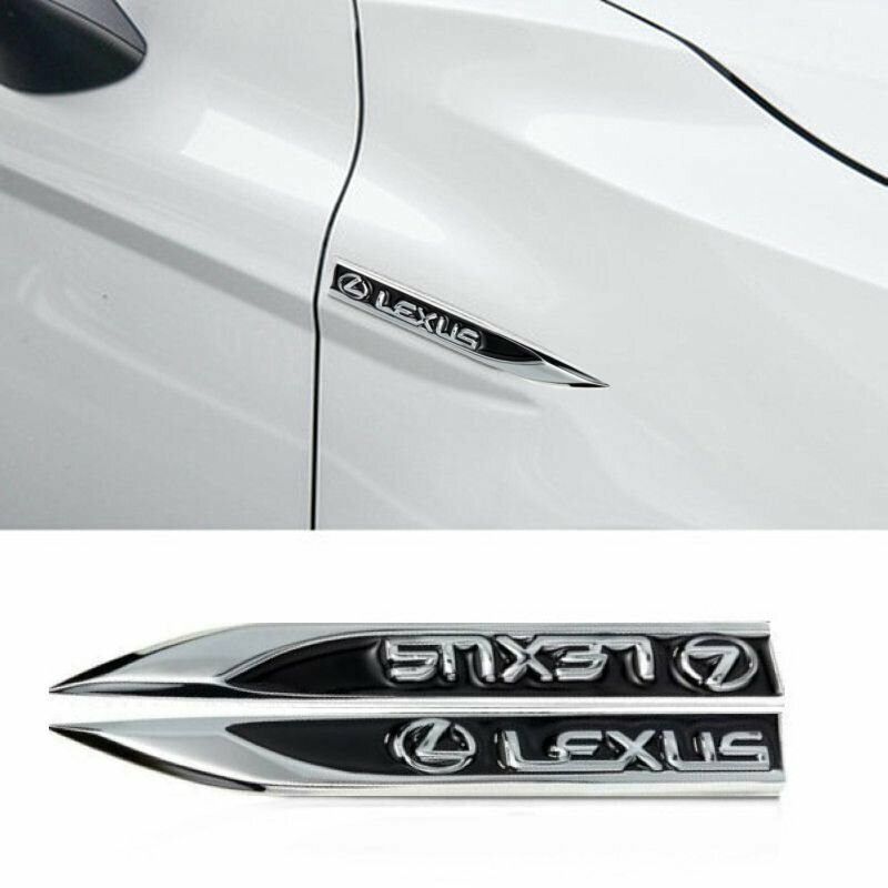 Наклейка LEXUS 3D, металлический 14,8 х 1,8 см, 2 шт
