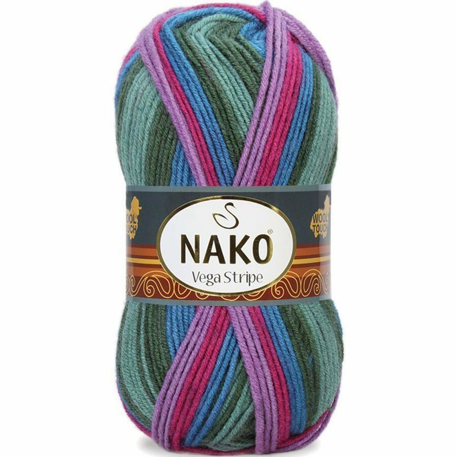 Пряжа Nako VEGA STRIPE 82408 принт (5 мотков)