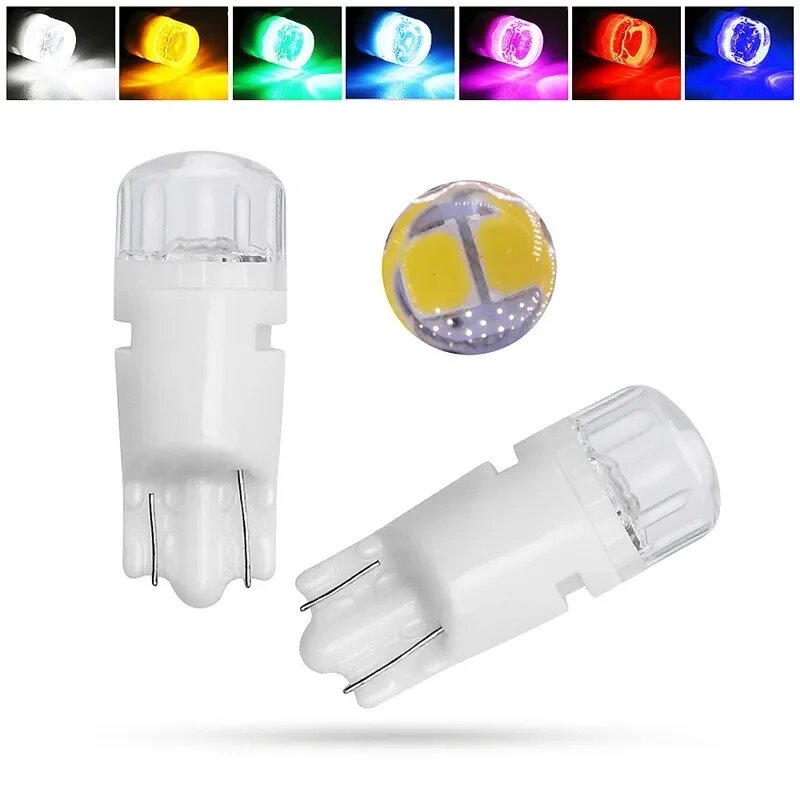 10 шт. LED T10 W5W керамический купольный фонарь 12V, Белый