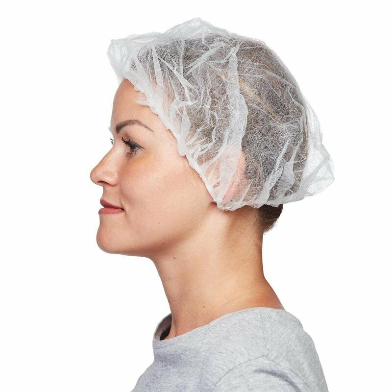 Шапочка одноразовая берет нестерильная белая Klever 100 штук в упаковке, 449998