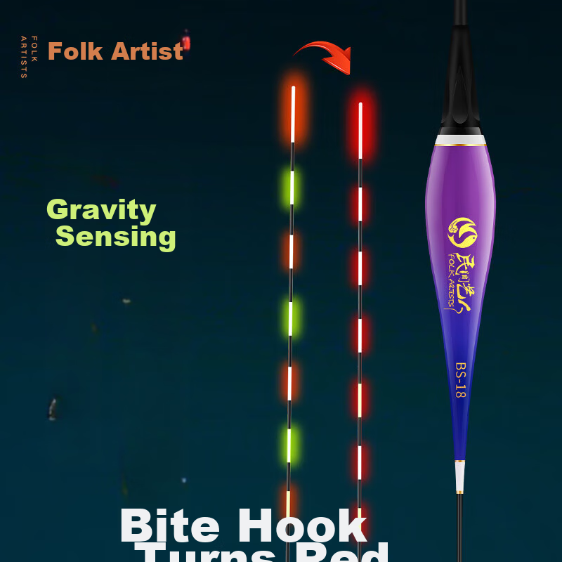Folk Artisans' Bite-Sensitive, Color-Changing, Luminous Float for Night Fishing, Carp And Crucian Carp, Highly Sensitive, Gravity-Sensing Electronic Float, Eye-Catching Buoy for Lake Fishing