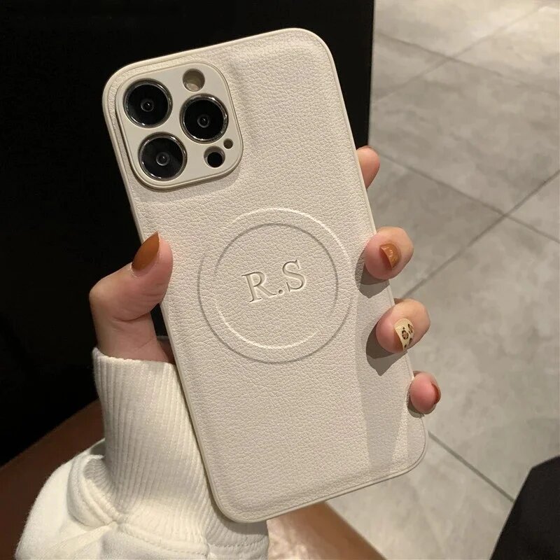 Персонализированный чехол с именем по индивидуальному заказу для iPhone 11, 12, 13, 14, 15, 16, 17 Pro Max Air, беспроводная зарядка для Magsafe, подарочная крышка для iPhone 13 pro max, White-no color