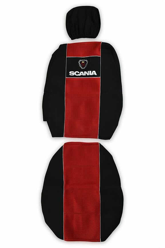 Чехол сиденья SCANIA 4 серия (2 ремня, 2 низких сидения) Красный