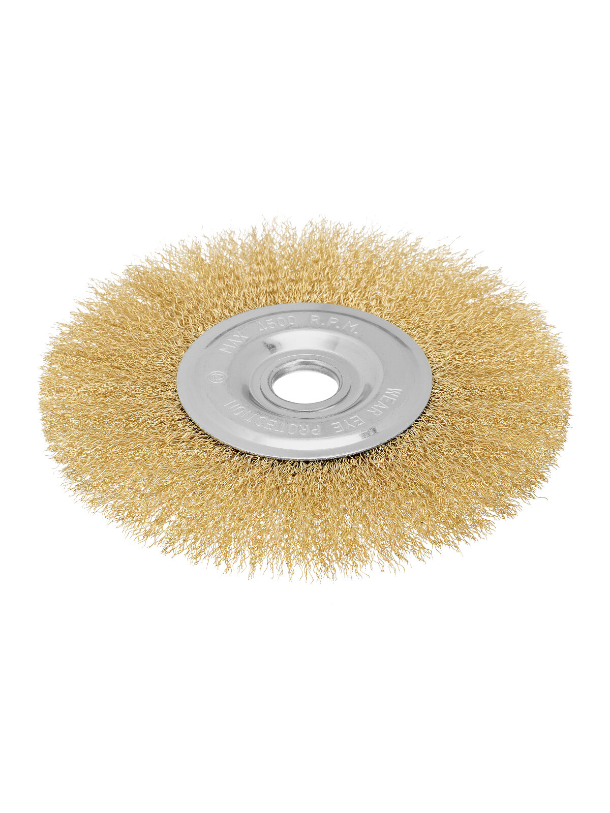 Щетка для УШМ 175 мм Matrix, плоская, посадка 22.2 мм, латунированная витая проволока 0.3 мм, на болгарку, 74666