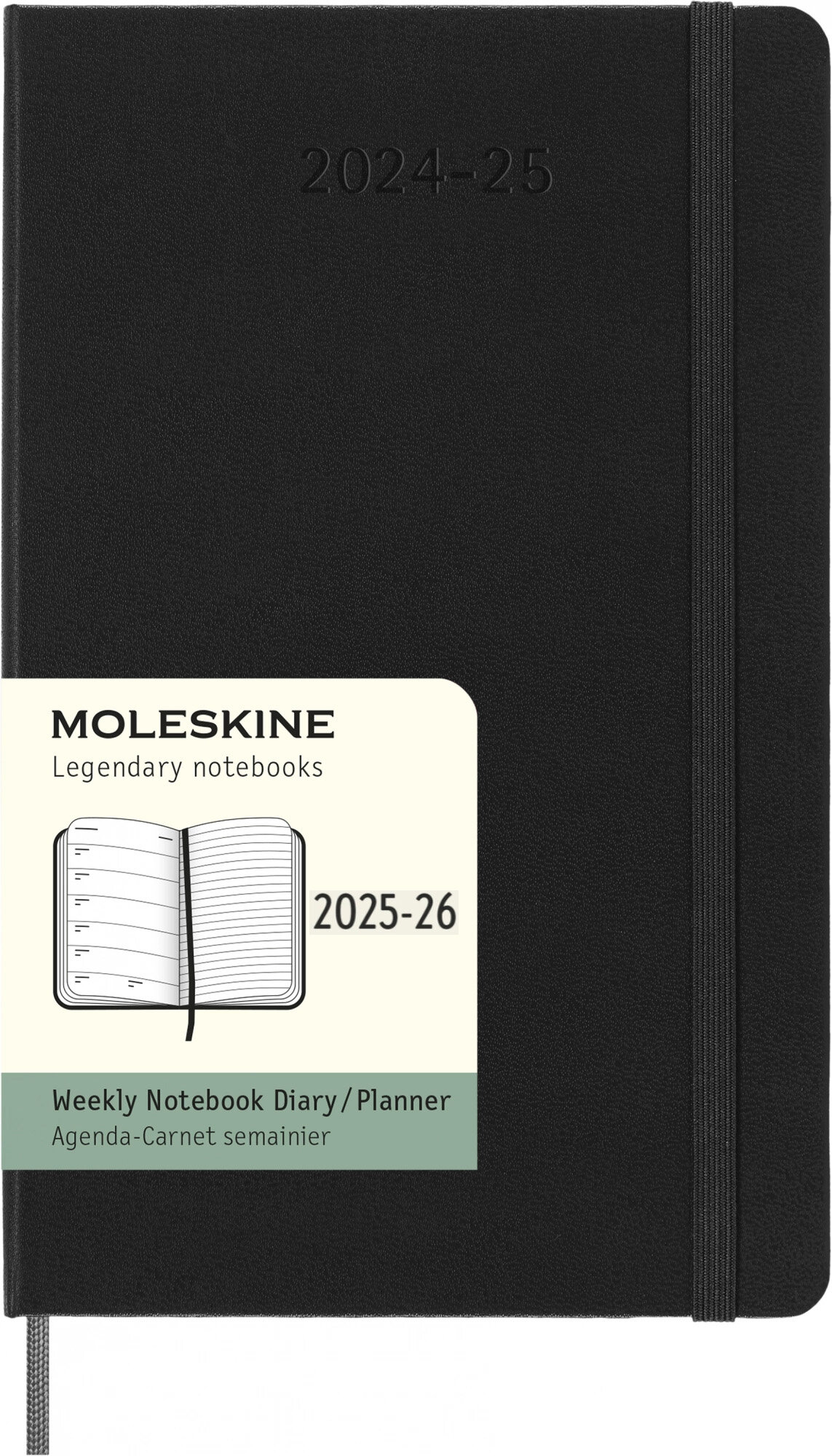 Еженедельник на 2025-2026 гг Moleskine ACADEMIC WKNT (DHB18WN3) 13х21см, твердая обложка, черный