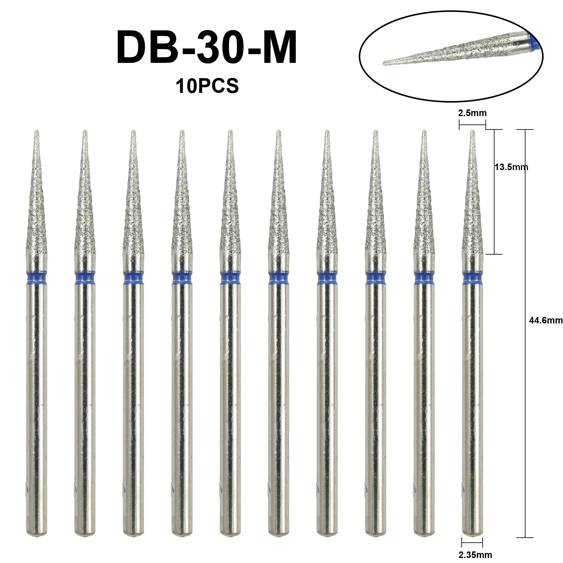 Набор фрез для ногтей из вольфрамового карбида, 10 шт. DB-30-M