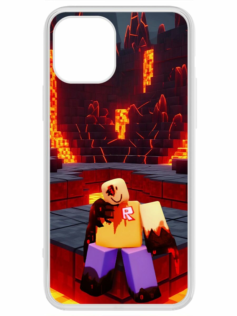 Чехол-накладка Krutoff Clear Case Roblox-Форсакен Джон Доу (Forsaken John Doe) для iPhone 12 Pro