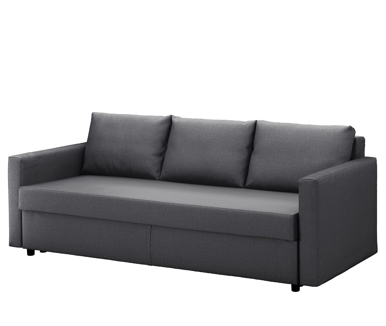 Чехол на прямой диван-кровать IKEA "Фрихетэн" Оттенок Серый Ткань Мебельный Велюр "Антикоготь"