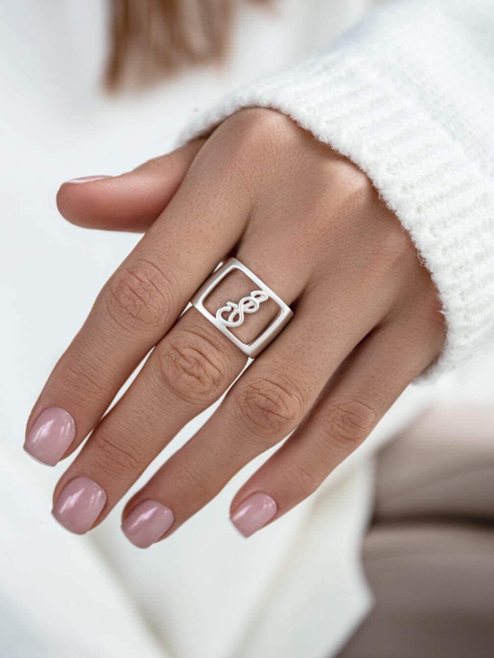 Кольцо широкое, серебро, 925 проба