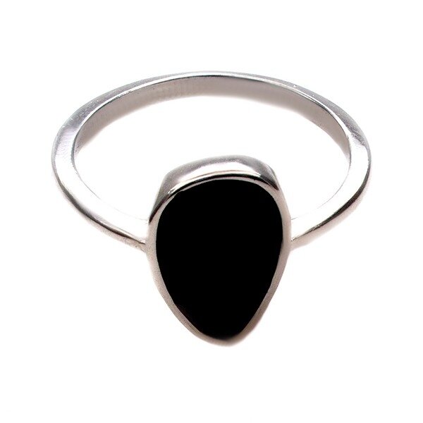 Кольцо, серебро, 925 проба, родирование, оникс