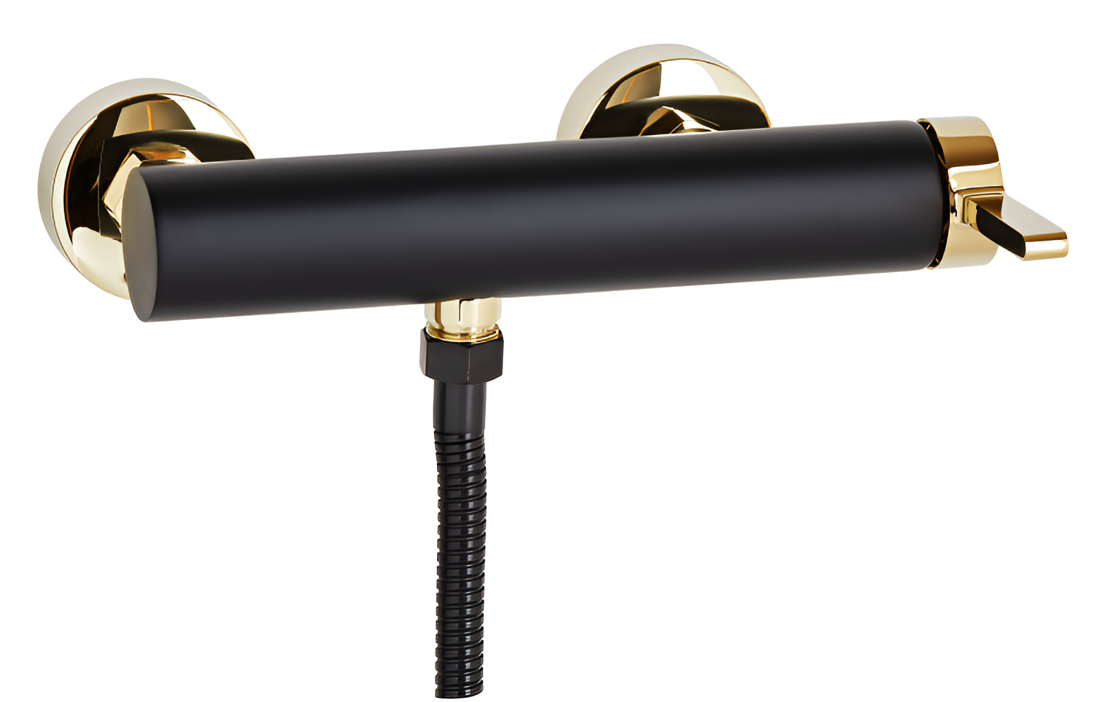 Смеситель для душевой кабины оптима , 35мм, черный с золотом, латунь