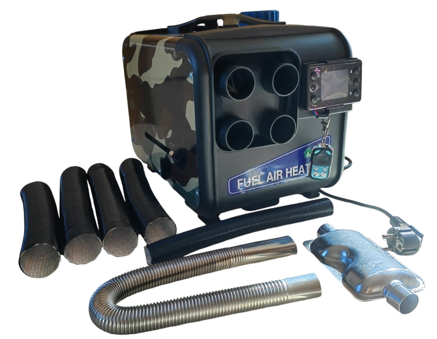 Автономный дизельный отопитель, Сухой фен тепла 8 кВт 12 -24 -220v (камуфляж)