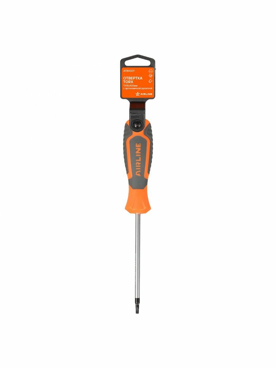 Отвертка TORX TX15x100 мм, магнитный наконечник, пластиковый подвес, для автосервиса, ремонта электроники AIRLINE ATBX007