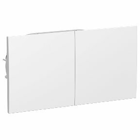 Розетка двойная с/з со шторками с крышкой, 16А, в сборе белый AtlasDesign