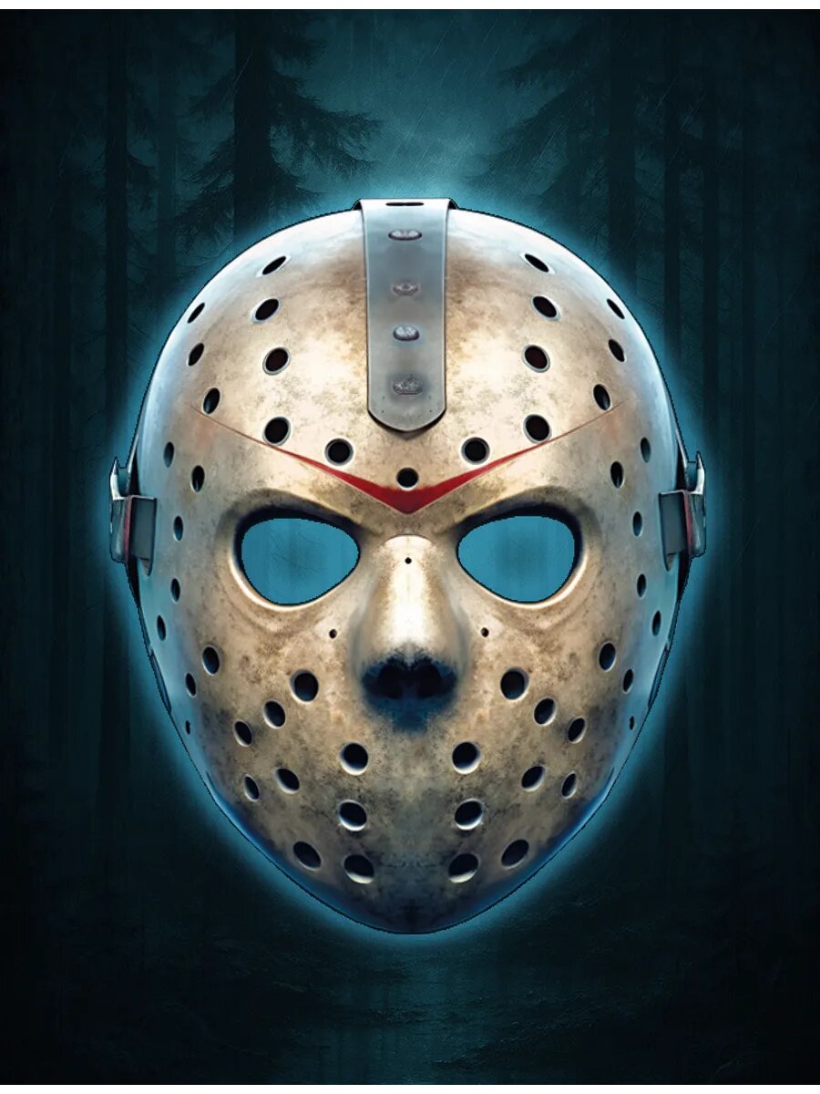 Карнавальная маска Джейсона из фетра, серый